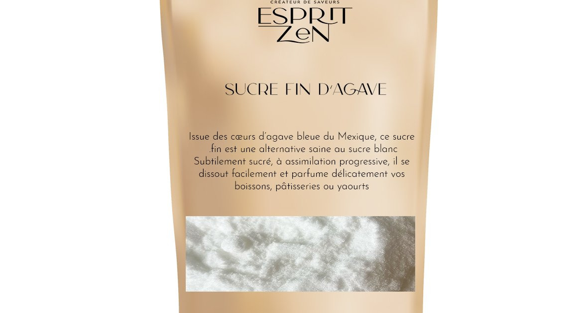 Sucre fin d'Agave - sachet de 100g avec zip de fermeture