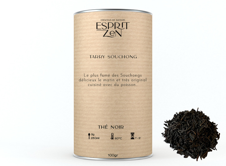 Thé Noir "Tarry Souchong" - fumé - Boite 100g