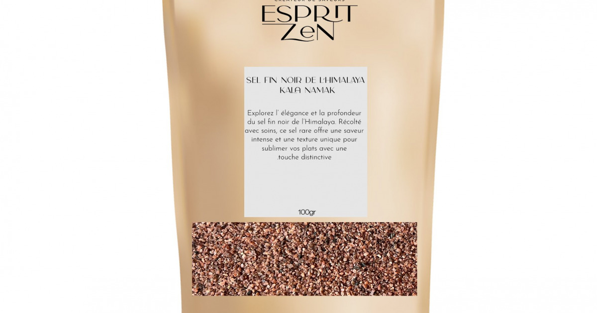 Sel fin noir de l'Himalaya - Kala Namak - Sachet de 100g
