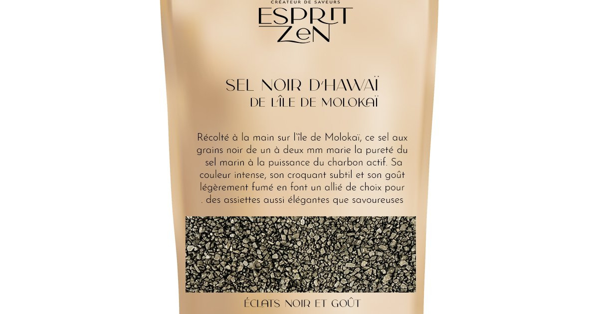 Sel Noir d'Hawaï - 1 à 2 mm - Sachet de 400g