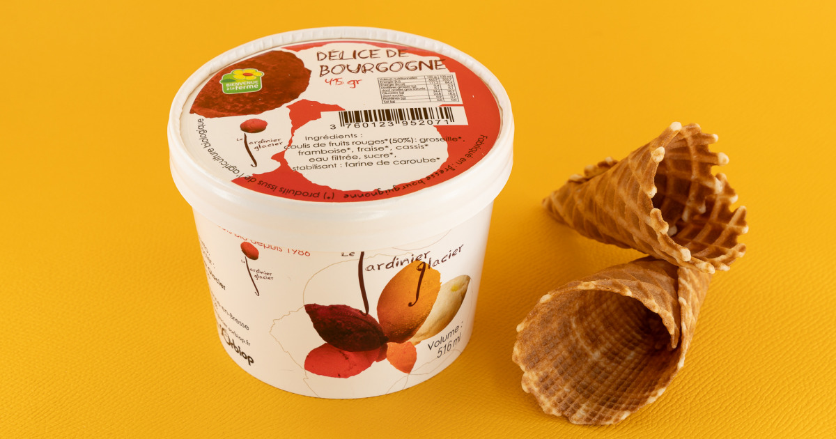 Sorbet Délice de Bourgogne, fruits rouges de notre ferme - 516ml X4