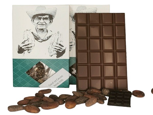 Tablette de chocolat noir grué de cacao 110g