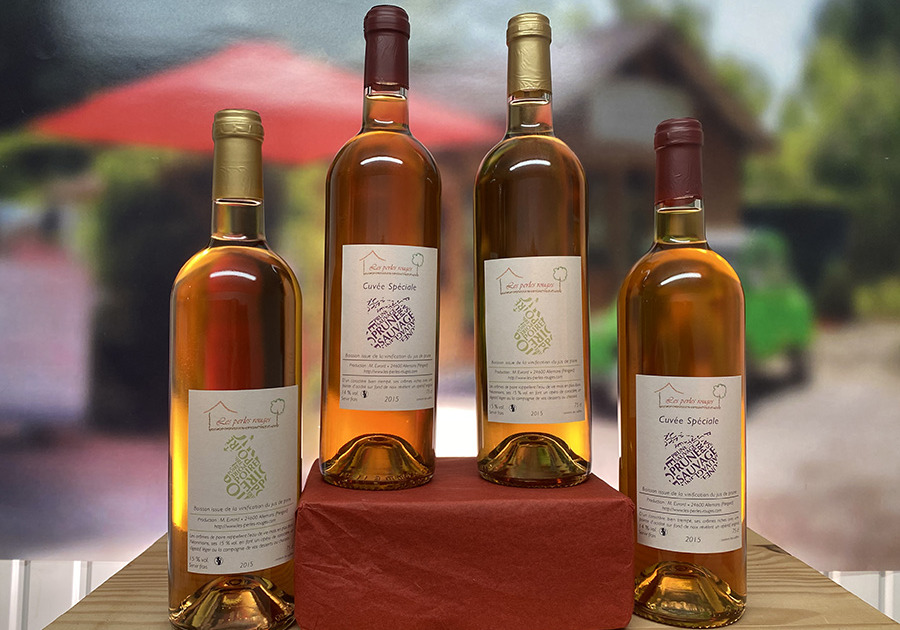 Assortiment "vin" de fruits Les perles rouges par 2 (Prune sauvage et ...