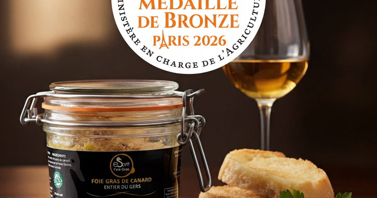 Foie Gras Entier De Canard Du Gers, 420 G - Médaille de Bronze 2026 ...