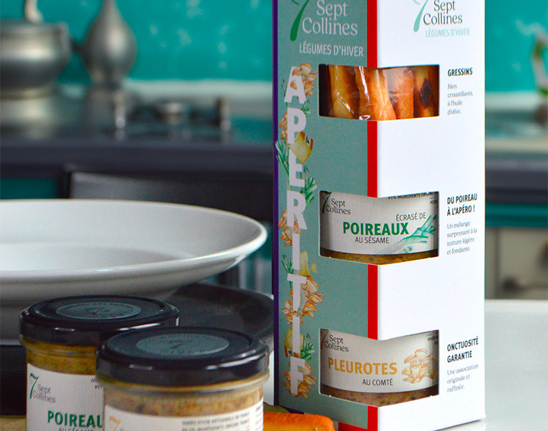 Coffret Apéritif contenant 2 recettes aux légumes d'hiver + gressins à ...