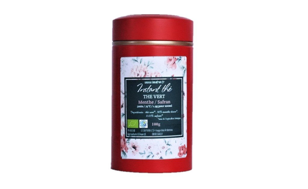 Thé Vert Menthe-safran, 100g, 66 Tasses Bio x6