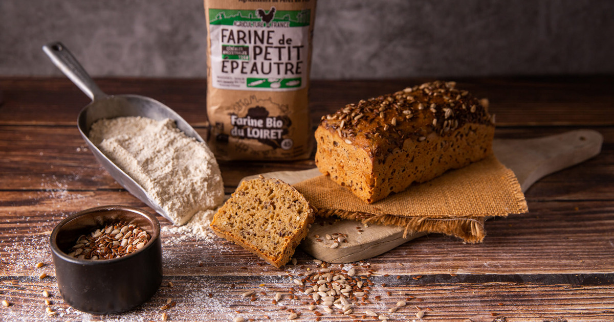 Pain bio 100% petit épeautre aux graines de lin et tournesol 300g