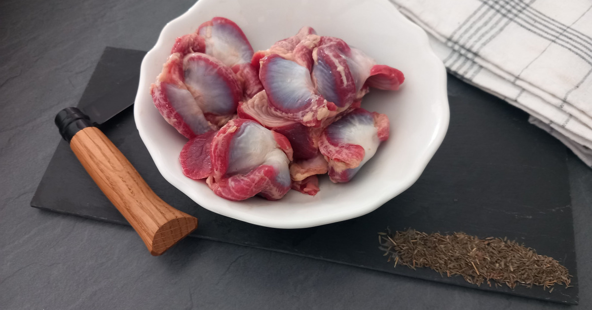 Gésiers cru de poulet élevé en plein air - 500g