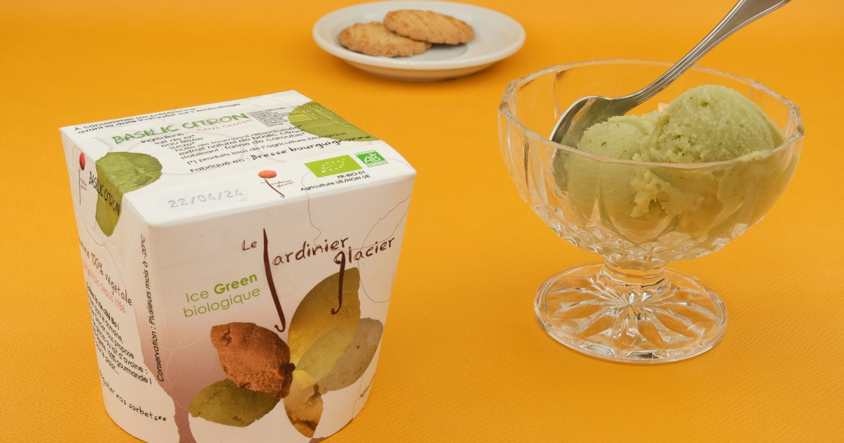 Glace Basilic Citron sur base boisson riz - 550ml X 4