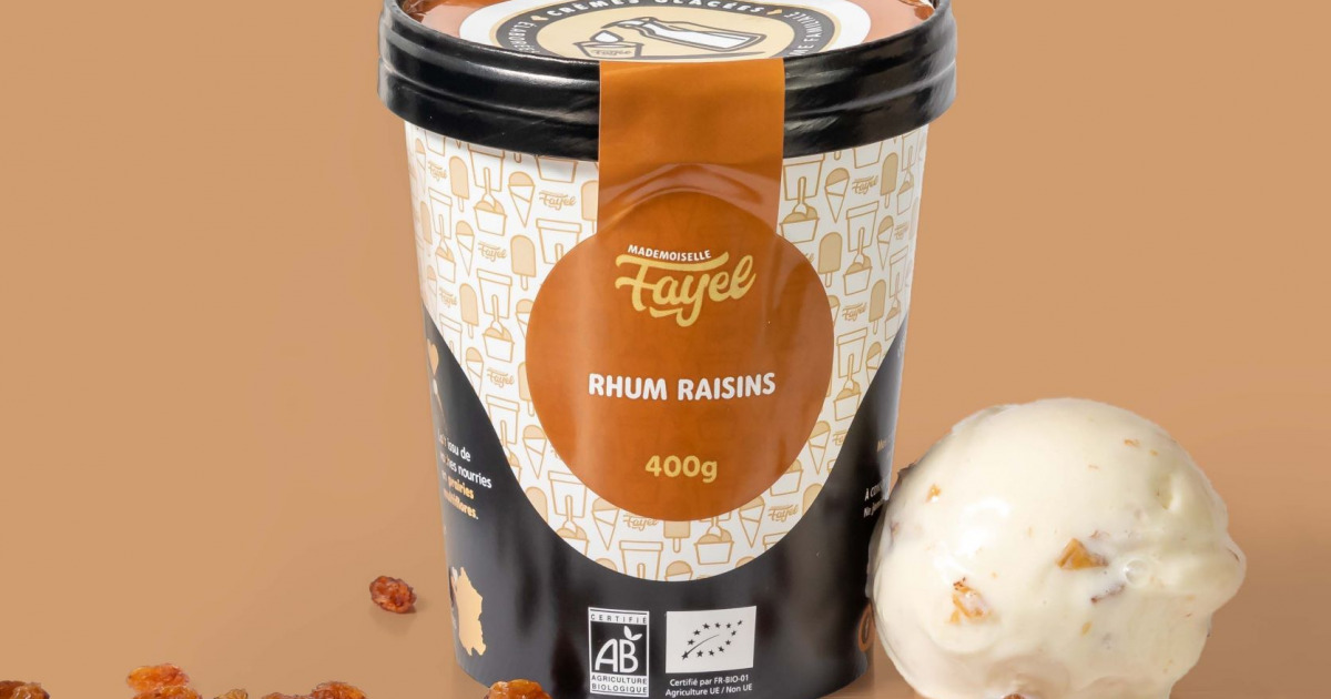 Crème Glacée Rhum Raisins - 100% Bio 500ml