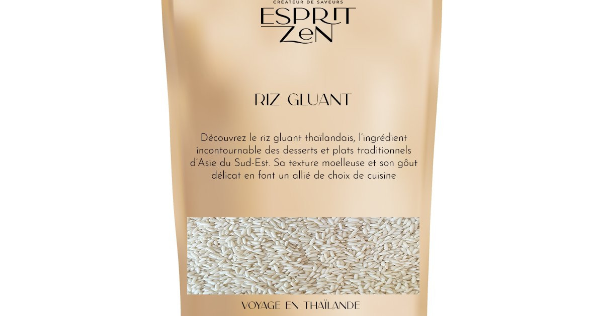 Riz Gluant - Sachet 1Kg avec zip de fermeture