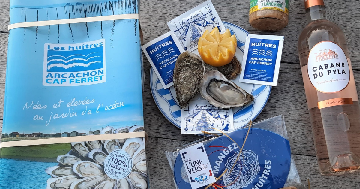 Bourriche 50 huitres n2 Arcachon - Cap Ferret (vin rosé + pâté ...