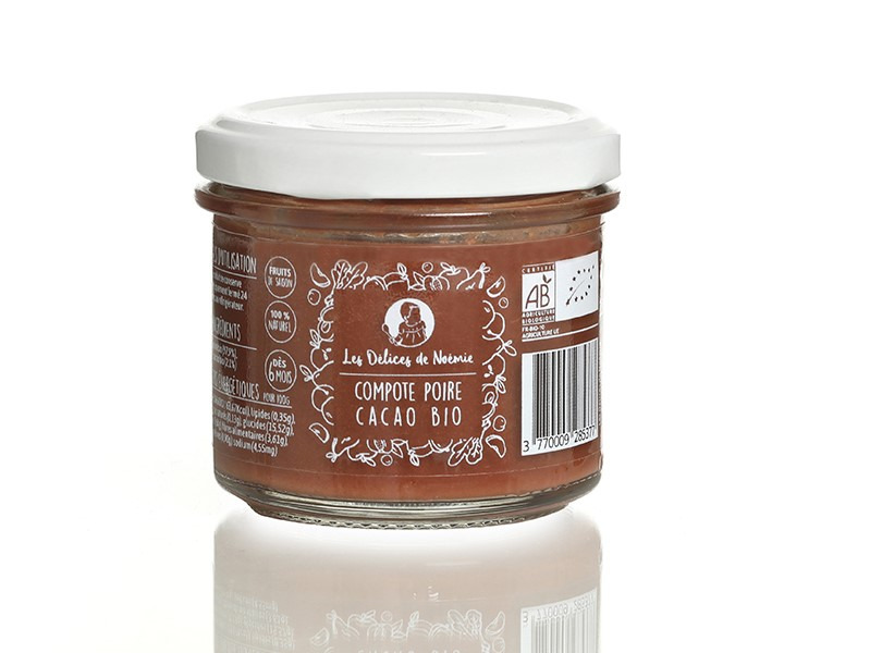 Lot de 3 Compotes Poire - Cacao Bio pour Bébé dès 6 mois