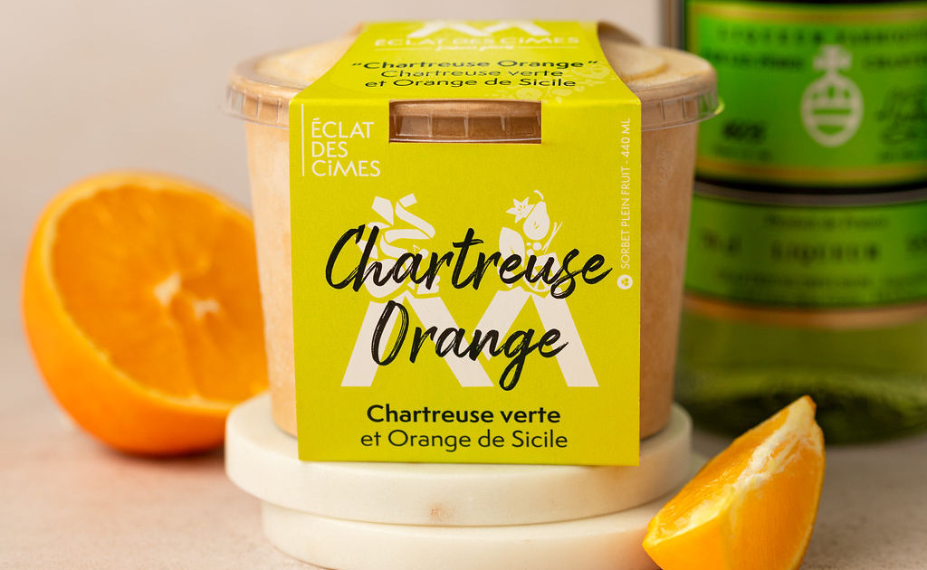 Sorbet "Chartreuse Orange" Chartreuse verte et Orange de Sicile 440 ml