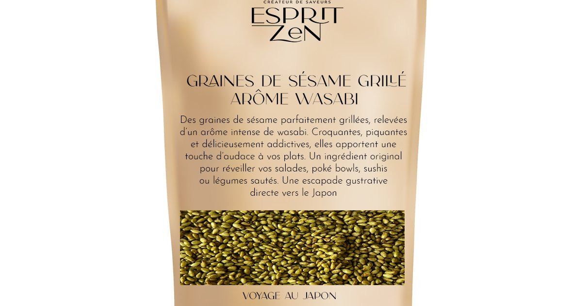 Graines de Sésame grillé arôme Wasabi - Sachet 100g