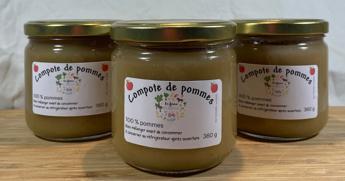 Lot de 3 compote de pomme