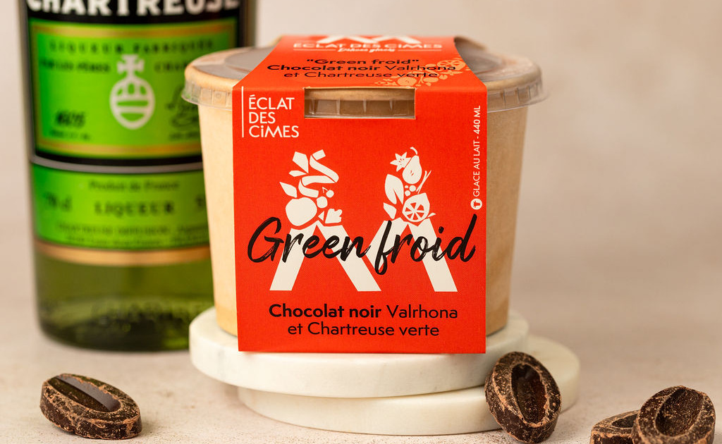 Glace "Green froid" Chocolat noir Valrhona et Chartreuse verte 440 ml